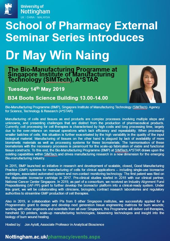 External seminar - Dr May Win Naing - The University of Nottingham